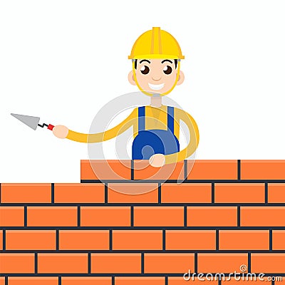 Worker Or Masonry Or Stonemason Cartoon Vector | CartoonDealer.com ...
