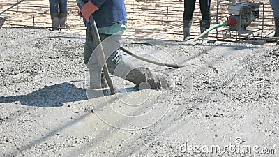 Workers in Construction Site Using Vibration Machine for Eliminate ...