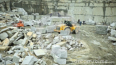 Workers in a stone quarry stock footage. Video of helmet - 84182318