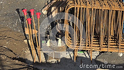 Workflow at the Construction Site, Concrete Team Work Pouring ...