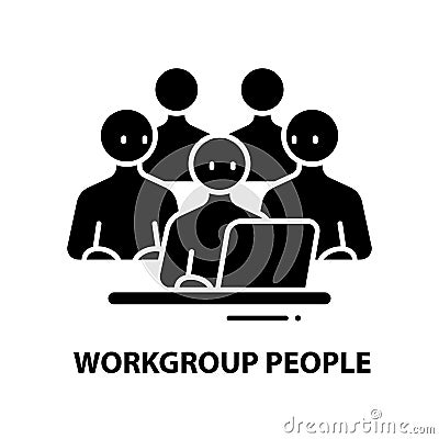 Workgroup People Symbol Icon, Black Vector Sign With Editable Strokes ...