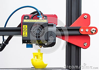 Working 3d Printer. Printhead With Hotend And Fan Close-up. Isolated On ...