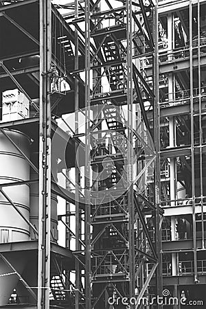 Working Installer Industrial Climber Working At A Height On The ...