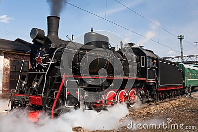 Working Steam Locomotive Royalty-Free Stock Photography | CartoonDealer ...