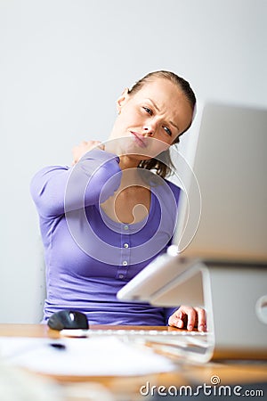 Working Too Hard - Young Woman Working On A Computer Royalty-Free Stock ...