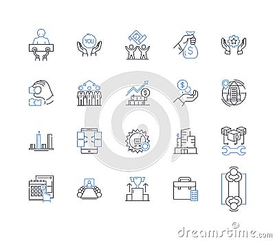 Workplace Protocols Line Icons Collection. Guidelines, Procedures ...