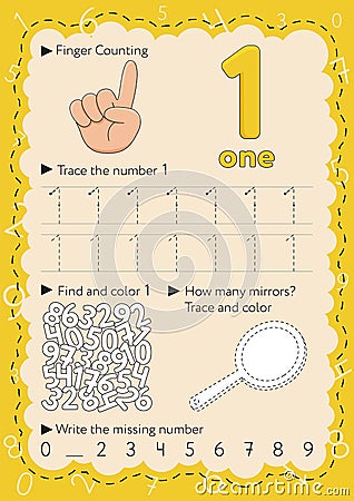 Worksheets For Learning Numbers. Learning And Activity For Kids. Number ...