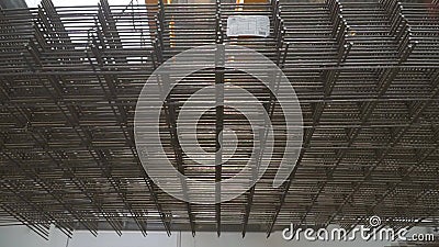 The Workshop For The Production Of Reinforcing Mesh. A Lot Of Rebar ...