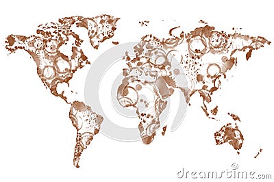 World Coffee Map Royalty Free Stock Images - Image: 34776309
