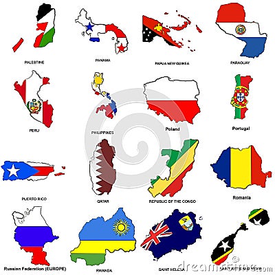 World Flag Map Sketches Collection 10 Royalty Free Stock Image - Image ...