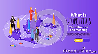 World Geopolitics Horizontal Banner Vector Illustration | CartoonDealer ...