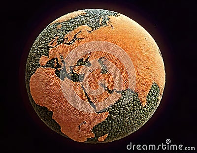 World Grain Map.World Map Created With Various Seeds. Stock Image ...