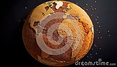 World Grain Map.World Map Created With Various Seeds. Stock Image ...