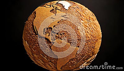 World Grain Map.World Map Created With Various Seeds. Royalty-Free ...