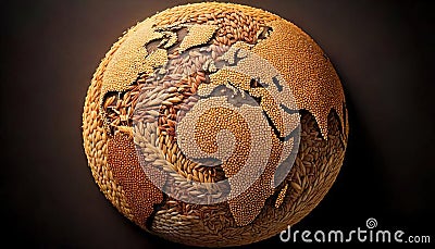 World Grain Map.World Map Created With Various Seeds. Royalty-Free ...