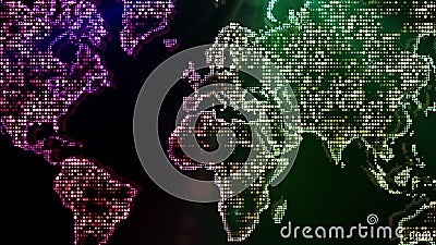 World Map. Animated World Map with Effects Ray Flare Sun Stock Video ...