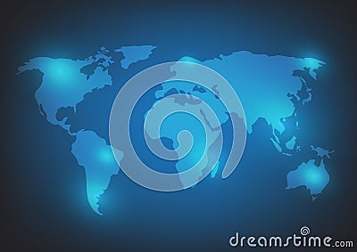 World Map Background Illustration On Blue | CartoonDealer.com #86278836