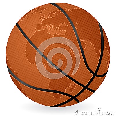 World Map Basketball Ball Vector Illustration | CartoonDealer.com #13009832