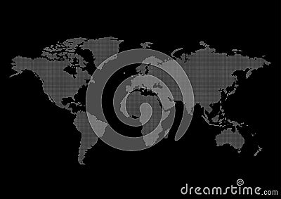 World Map Black Background Vector Illustration | CartoonDealer.com #6642186