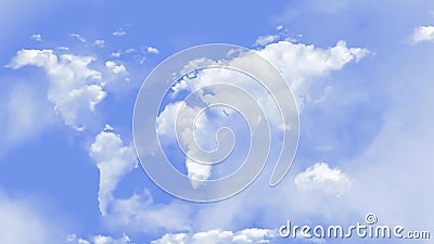 World Map Clouds in the Sky Continuous Scroll 4K Loop Stock Video ...