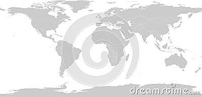World Map With Country Boundary In World Equidistant Cylindrical ...