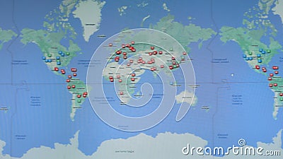 World Map with Different Targets for Cyber Attack. Hacking and ...