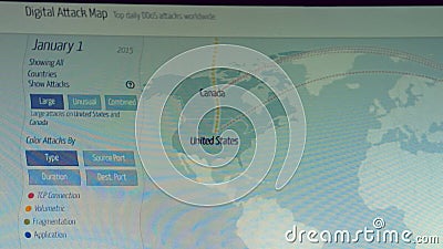 World Map with Different Targets for Cyber Attack. Hacking and ...