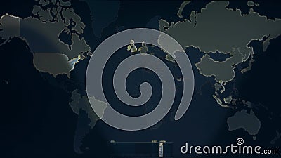 World Map with Different Targets for Cyber Attack. Hacking and ...