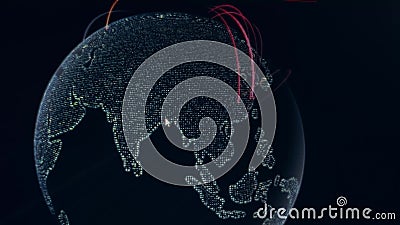 World Map with Different Targets for Cyber Attack. Hacking and ...