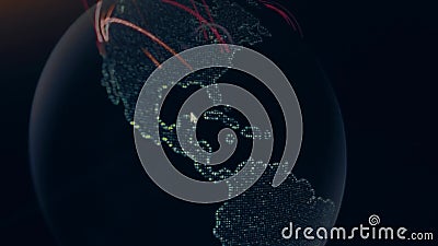 World Map with Different Targets for Cyber Attack. Hacking and ...