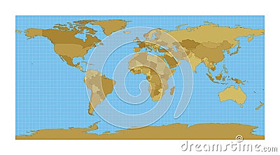 World Map. Equirectangular Plate Carree. Vector Illustration ...
