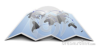 World Map Flight Routes Stock Photo - Image: 28091220