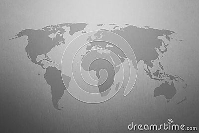 World Map On Gray Paper Texture Background Royalty-Free Stock Photo ...