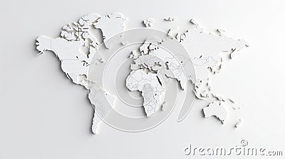 World Map Highlighted On White Background Generative AI Stock Photo ...
