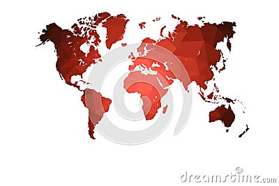World Map With Low Poly Gradient Style Isolated With White Background ...