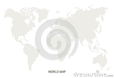 World Map Mockup With White Background. Vector Illustration Template ...