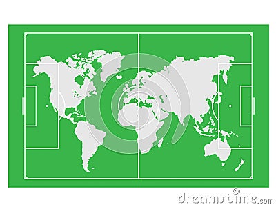 World Map On The Soccer Field Royalty-Free Stock Photo | CartoonDealer ...