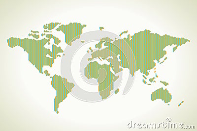World Map In Stripe Illustration | CartoonDealer.com #37584886