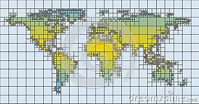 World Map Tile Earth Squares Puzzle Stock Images - Image: 17977544