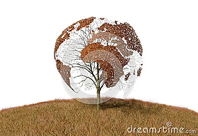 World Map On A Tree Royalty-Free Stock Photography | CartoonDealer.com ...