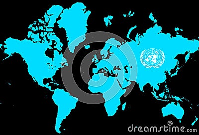 World Map With United Nations Sign Editorial Image | CartoonDealer.com ...