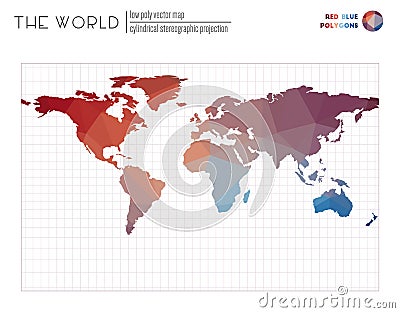World Map With Vibrant Triangles. Cartoon Vector | CartoonDealer.com ...