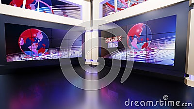 World News Studio Background for News Report and Breaking News Stock ...