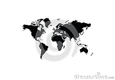 The World Outline Map With Continents Vector Illustration ...