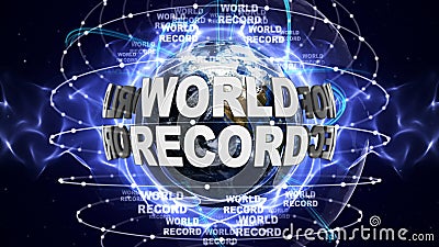 WORLD RECORD Text And Earth, Rendering, Graphics Background Stock ...