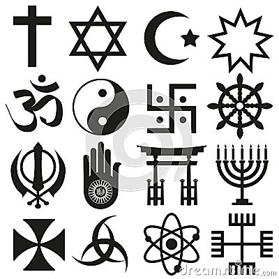 World Religions Symbols Vector Set Of Icons Eps10 Stock Vector - Image ...