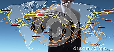 World Shipping Routes Map Royalty Free Stock Photo - Image: 29032045