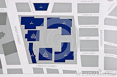 World Trade Center Map Royalty Free Stock Image - Image: 9865916