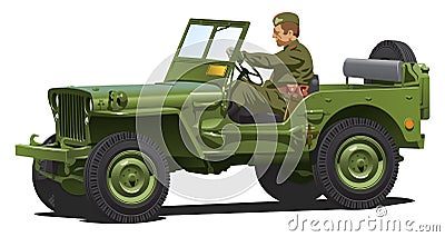 World War Two Army Jeep. Cartoon Vector | CartoonDealer.com #14425013