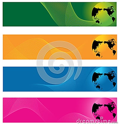 World And Wave Line Web Banner Background Royalty Free Stock Photo ...